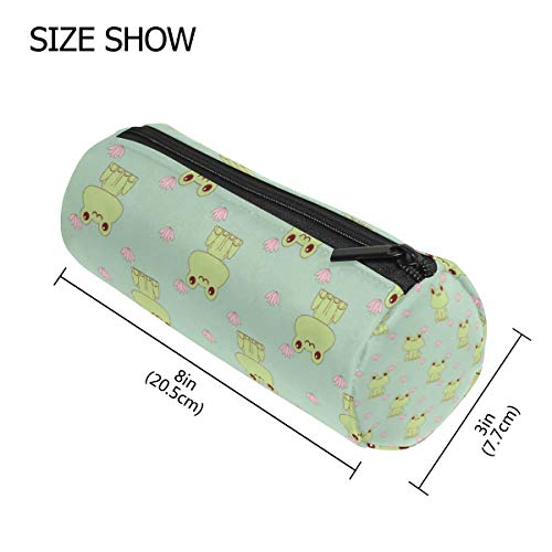 Pencil Case Cute Animal Frog Flower Pencil Bag Zipper Pouch Holder Student Pen Bag Stationery Cosmetic Makeup Bag for School Supplies Teens Work
