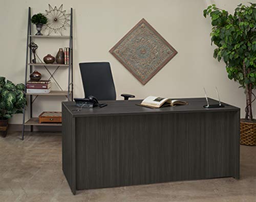 Regency Legacy Double Pedestal Desk with Four Drawers, 60", Ash Grey