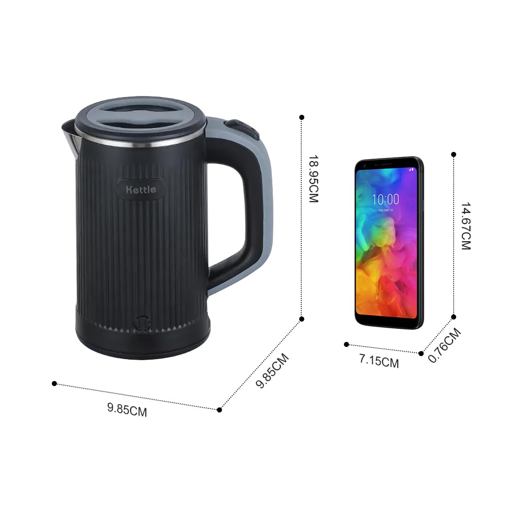 800ML Electric Kettle with Stainless Steel 110V Small Electric for Office,Hotel,Travelling for 1-2 Person Light Weight for Easy Take