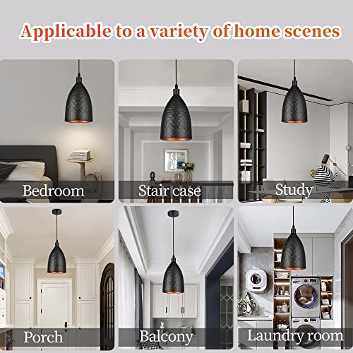 Pendant Light Black Metal Farmhouse Lighting Industrial Vintage for Kitchen Island Living Dinning Room Restaurant Cafe Bar Lighting