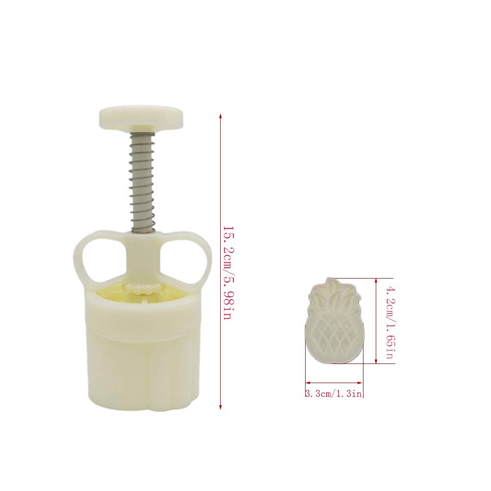 2pcs 25g Cookie Stamps Pineapple Shape, Thickness Adjustable Moon Cake Mold Set Festival DIY Hand Press Cookie Dessert Cutter Pastry Decoration Tool Maker
