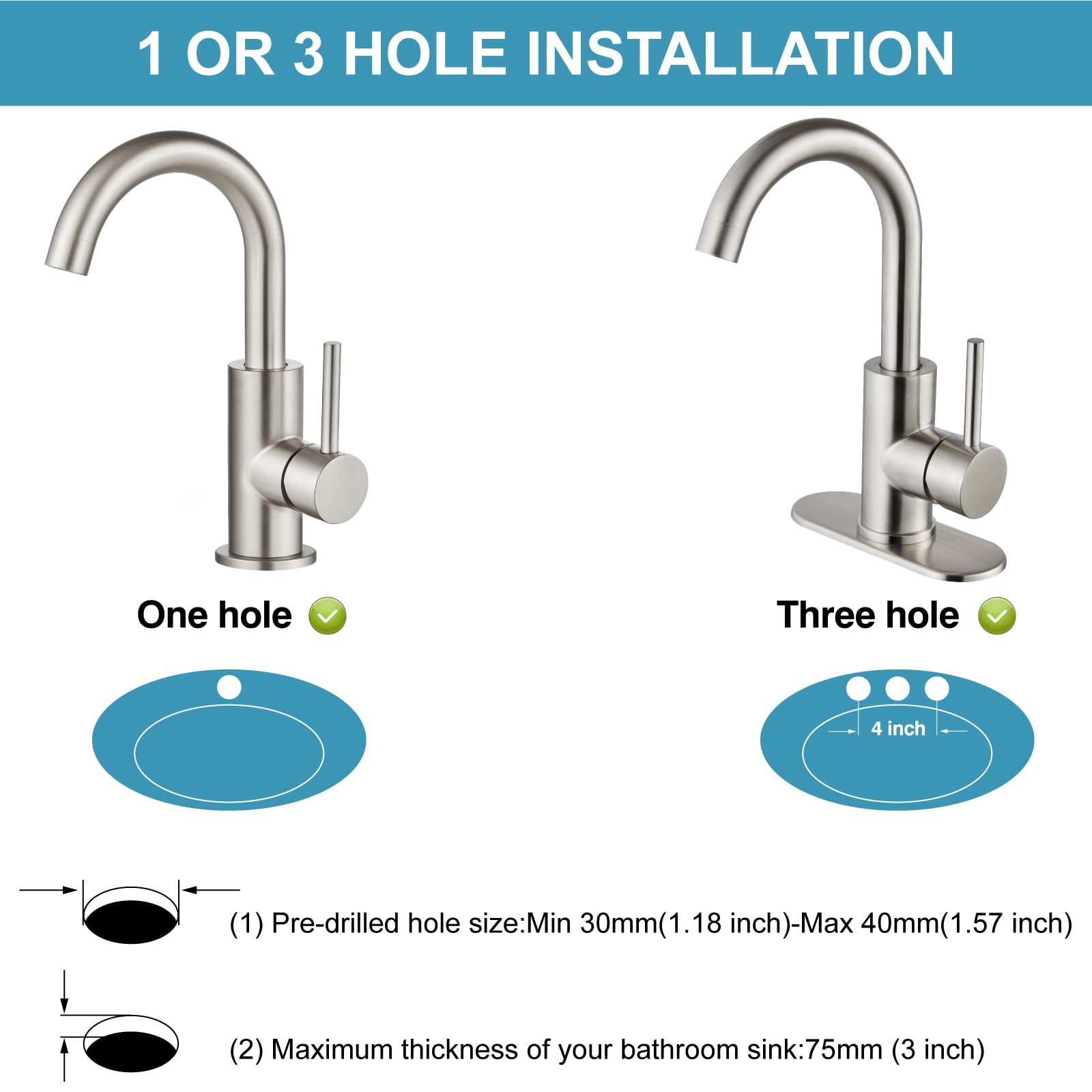 Midanya Wet Bar Sink Faucet for Bathroom Kitchen Small Farmhouse Vanity Lavatory Faucet Single Handle Utility Marine Faucet,Modern,Brushed Nickel