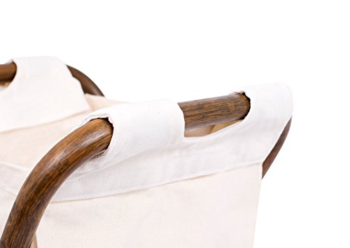 BIRDROCK HOME Single Rattan Laundry Hamper - Machine Washable Canvas Lining - Lightweight and Foldable - Removable Bag - Organizer