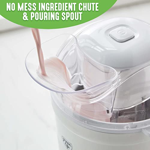 GreenLife 1.5QT Electric Ice Cream, Frozen Yogurt and Sorbet Maker with Mixing Paddle, Dishwasher Safe Parts, Easy one Switch, BPA-Free, White