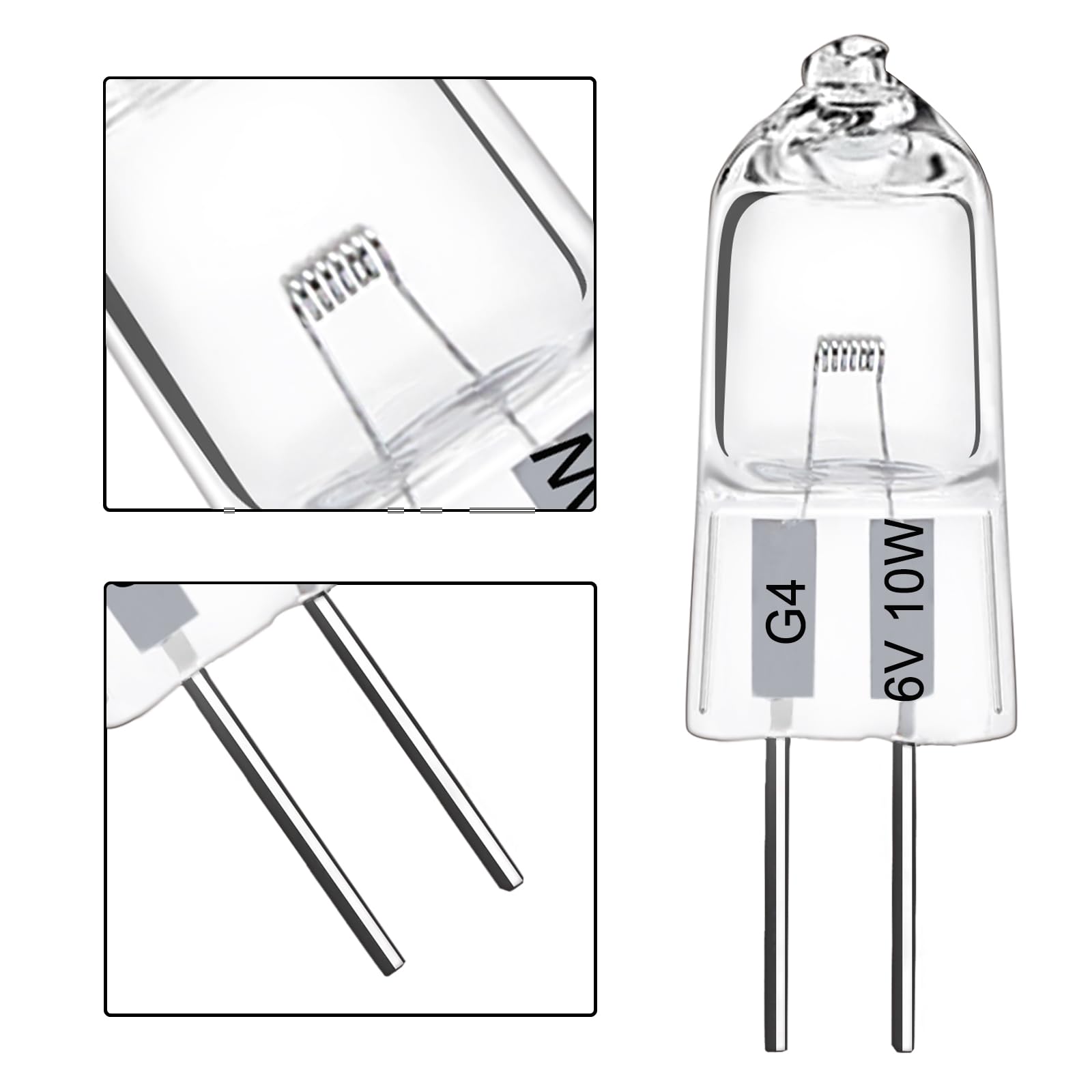 LedWekei G4 Halogen Bulbs,12v 50w Bulb Mini Spotlight Bulbs 2 Pin Clear Capsule Lamp Bulb,Dimmable 2700K Warm White Light Bulbs (12 Pack)
