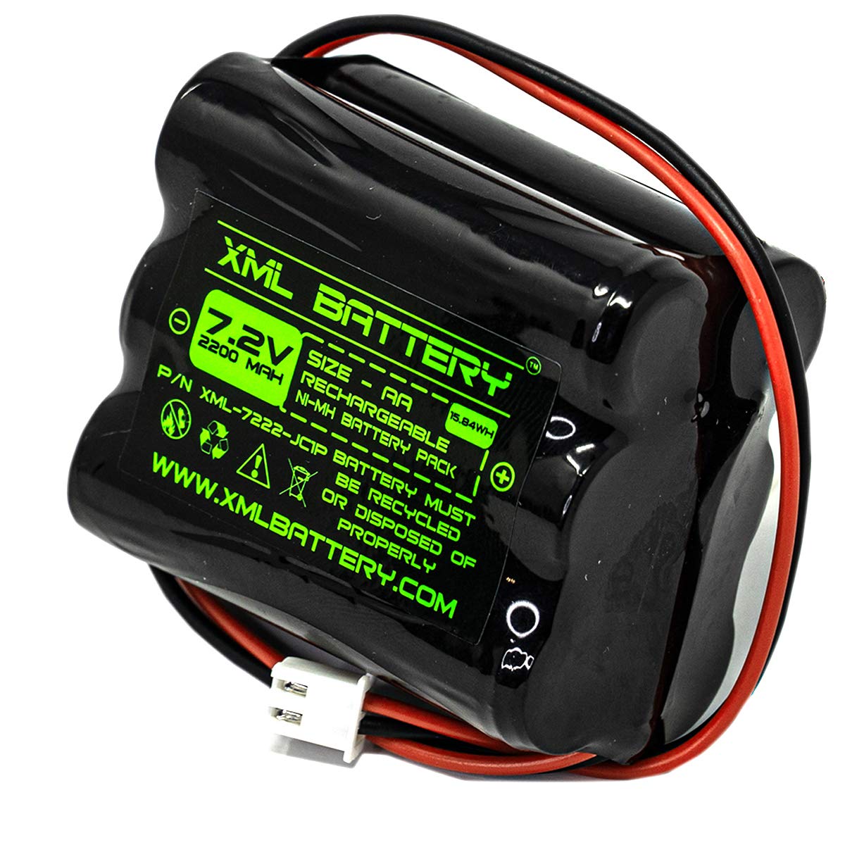 XML Battery (1 Pack 2GIG-BATT1 228844 2GIG 6MR1600AAY4Z BATT1X BATT2X H-AA2000mah 7.2v 2200mAh Ni-MH Rechargeable Battery Pack Replacement for Alarm System Security Control Panel