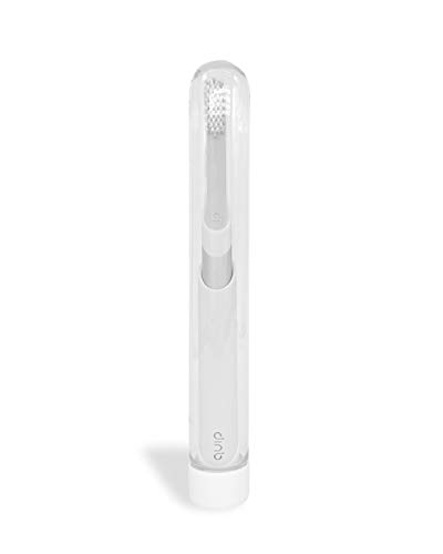 quip Adult Electric Toothbrush - Sonic Toothbrush with Travel Cover & Mirror Mount, Soft Bristles, Timer, and Metal Handle - Silver