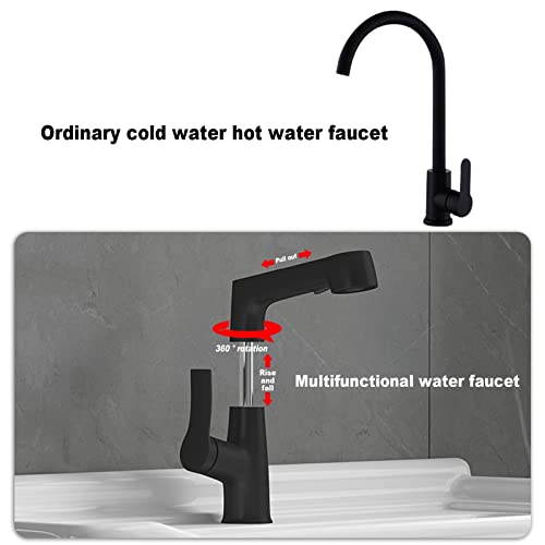 Black Utility Sink,Commercial Sink Kitchen,Laundry Sink with Cabinet,High Arc Stainless Faucet,for Room, Restaurant,Kitchen,Utility Room, Garage, Basement, Outdoor and Indoor. ( Size : 68*45 Cold hot+