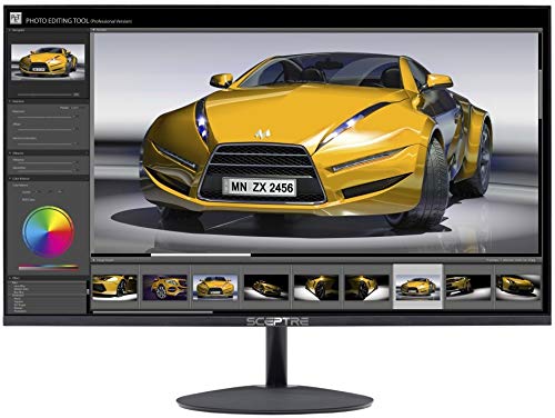 Sceptre 22" Frameless Ultra Thin 1080P LED Monitor Up to 75Hz HDMI VGA Speakers, Freesync Compatible Machine Black 2020 (E225W-1920RS)