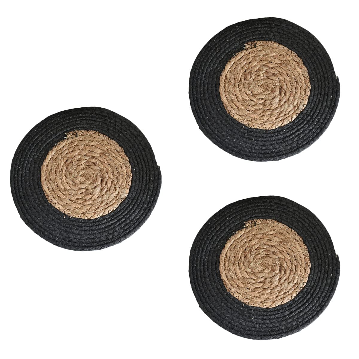 3 pcs placemat Personalized Coasters Woven Coasters for Drinks Jute Place mats Supplies Cup Insulation pad Home Place mat - Dish mat Round Rattan Grass Woven Basin