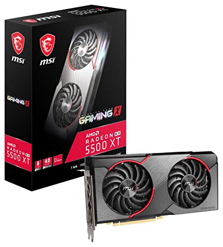 MSI Gaming Radeon RX 5500 XT Boost Clock: 1845 MHz 128-bit 8GB GDDR6 DP/HDMI Dual Torx 3.0 Fans Crossfire Freesync VR Ready Graphics Card (RX 5500 XT Gaming X 8G)