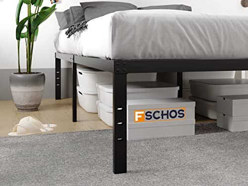 FSCHOS Bed-Frame-Twin, 16 Inch Metal Platform Twin-Size-Bed-Frame No Box Spring Needed, Heavy Duty Twin Size Bed Frame Easy Assembly, Noise Free, Black