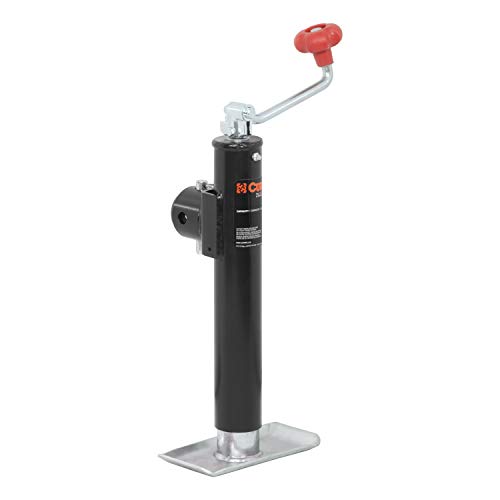 CURT 28350 Weld-On Pipe-Mount Swivel Trailer Jack, 5,000 lbs. 10-3/4 Inches Vertical Travel, CARBIDE BLACK POWDER COAT