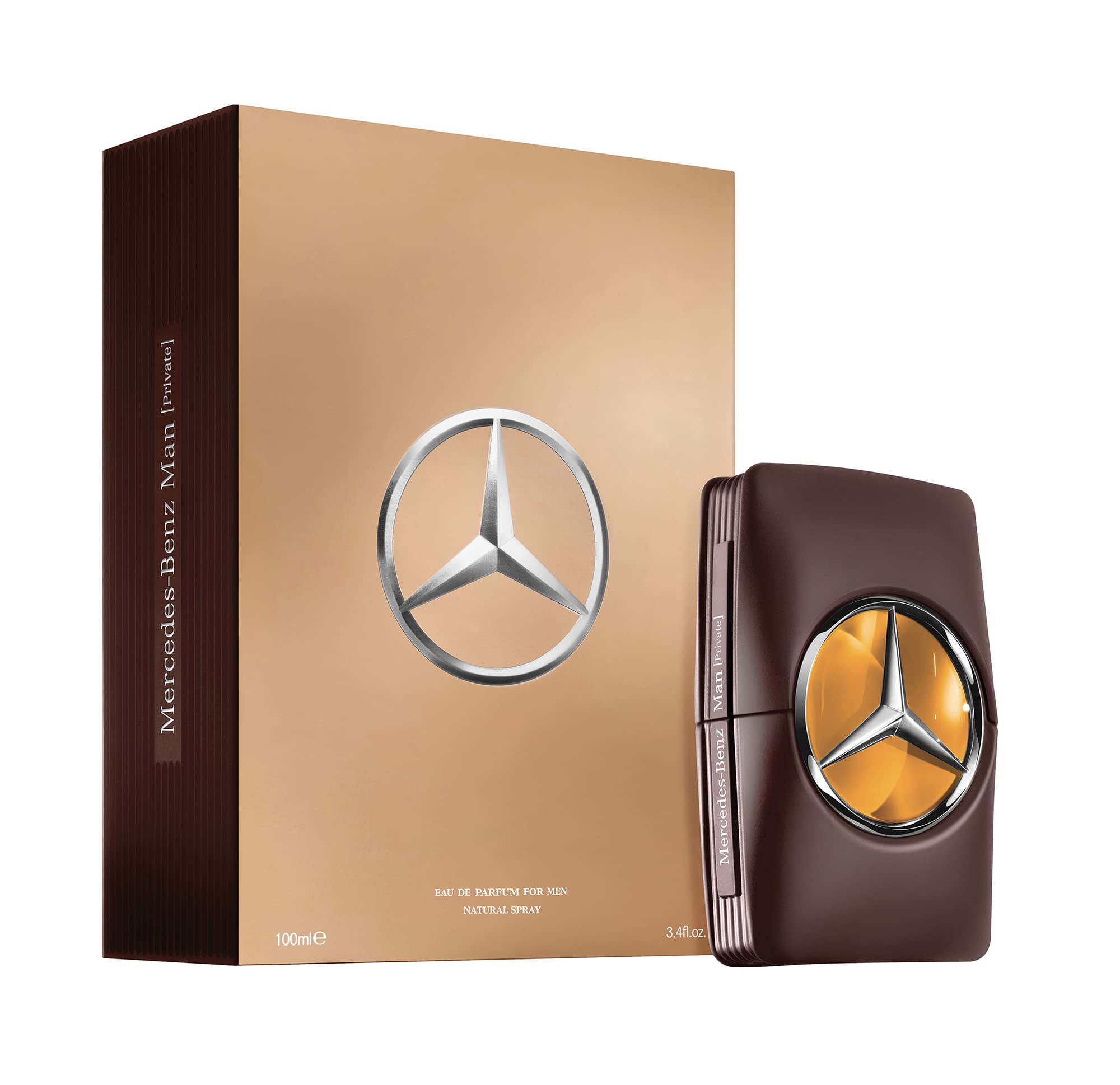Mercedes Benz Man Private - Amber Woody Eau de Parfum - Mens Cologne Gift for Men - Long-Lasting Scent with Patchouli and Cedar - 3.4 oz EDP Spray