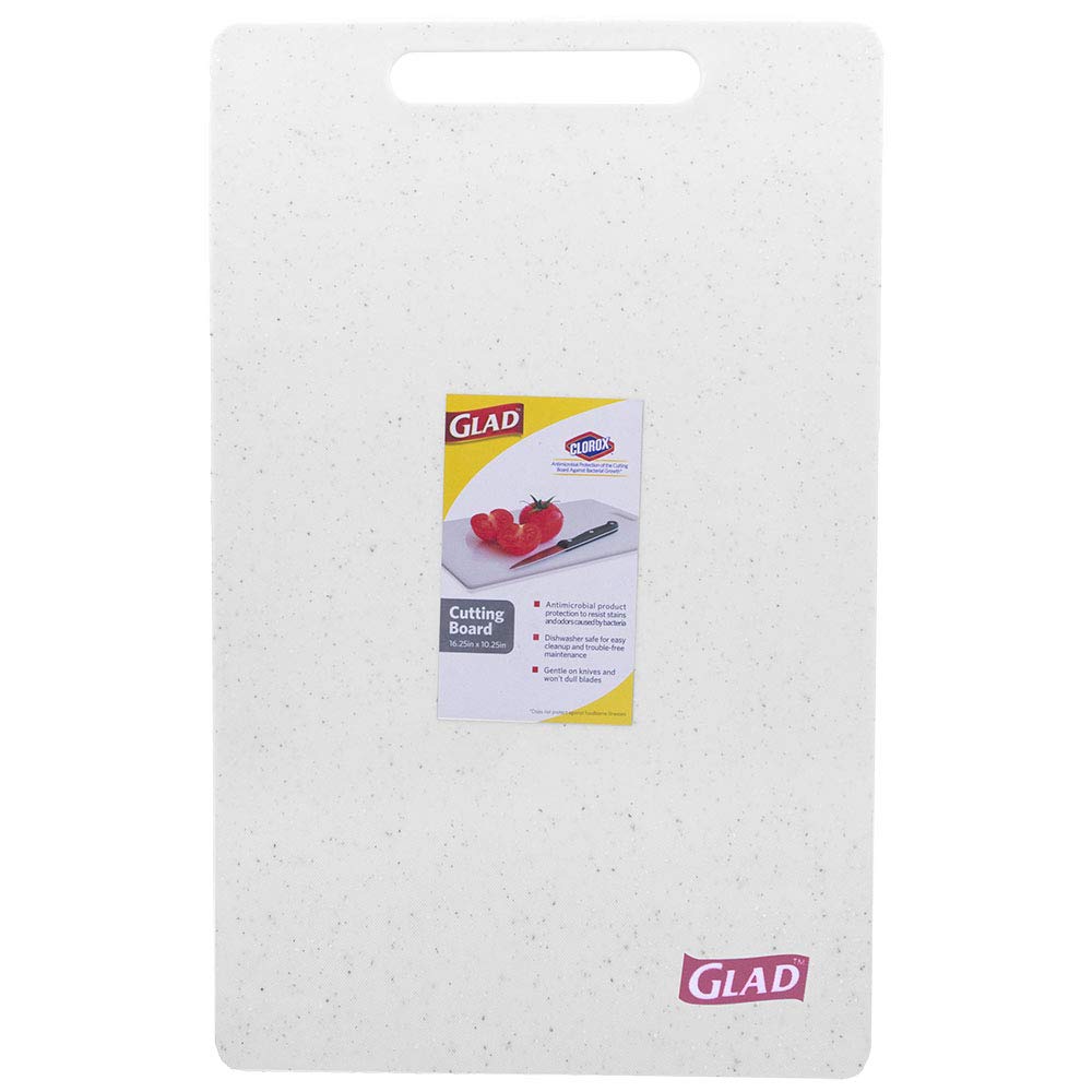 Glad White Extra Large Cutting Chopping Board | Dishwasher Safe | Non Porous, Easy to Clean, Gentle on Knives, 16.25 x 10.25