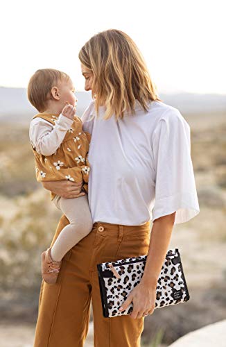 Petunia Pickle Bottom Nimble Diaper Clutch | Compact Clutch with Fold-Out Changing Pad | Diaper Clutch | Small Baby Diaper Bag | Stylish Diaper Clutch for On-The-Go Moms and Dads | Moon Leopard
