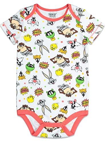 WARNER BROS LOONEY TUNES Buggs Bunny Marvin the Martian Daffy Duck Newborn Baby Boys 5 Pack Bodysuits Multi 3-6 Months