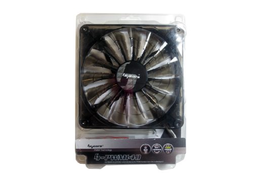 Bgears b-PWM 140-Black 2 Ball Bearing Blue LED Fan with High Speed Extreme Airflow