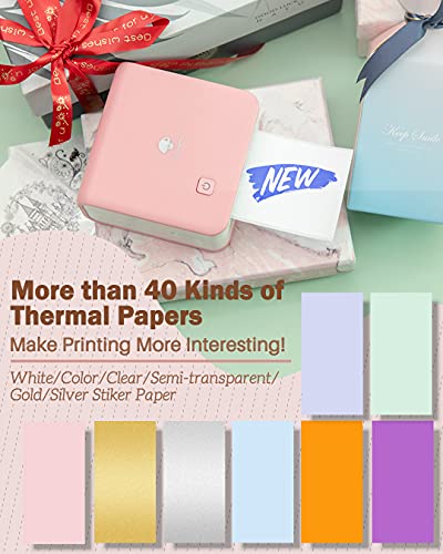 Phomemo 300dpi Pocket Phone Printer- M02 Pro Mini Photo Printer Wireless Thermal Printer for iOS and Android, Plan Journal, Organization, Art Creation, Gift, Pink