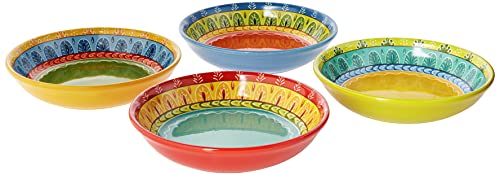 Certified International Valencia Soup/Pasta Bowl (Set of 4), 9.25", Multicolor