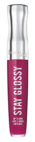 Rimmel Stay Glossy Lip Gloss - Non-Sticky and Lightweight Formula for Lip Color and Shine - 400 Berry Bad, .18oz