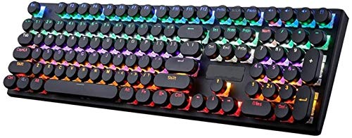 HJJWL Gaming Keyboard and Mouse, Gaming Mechanical Keyboard Blue Red Switch 104key RU/US Wired Keyboard Anti-ghosting RGB/Mix Backlit LED USB for Gamer PC Laptop (Color : White)