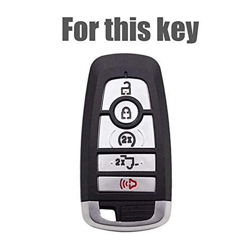 2pcs Car Remote Key Cover Fob Silicone Outer Case For Ford Escape Explorer Edge Flex Focus Taurus Lincoln Mks Mustang Outer Casing Shell Jacket Protector 5 buttons