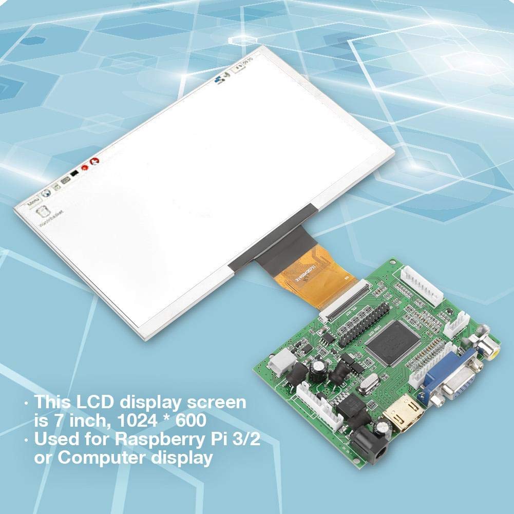 Hilitand 7" TFT LCD Display VGA Monitor Screen Kit 1024x600 Compatible with 3/2
