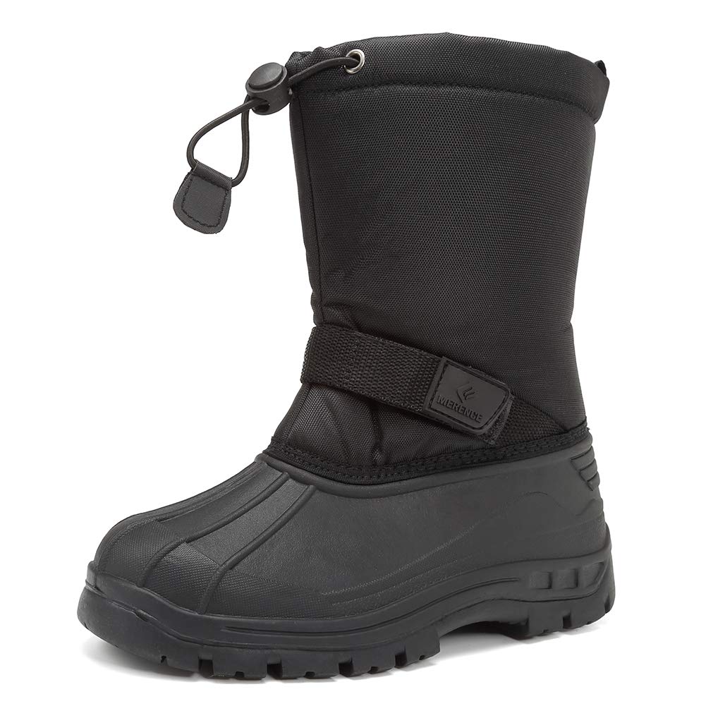 CIOR Kids Snow Boots for Boys Girls Toddler Winter Outdoor Boots Waterproof with Fur Lined(Toddler/Little Kids/Big Kid) TX1-Black-28