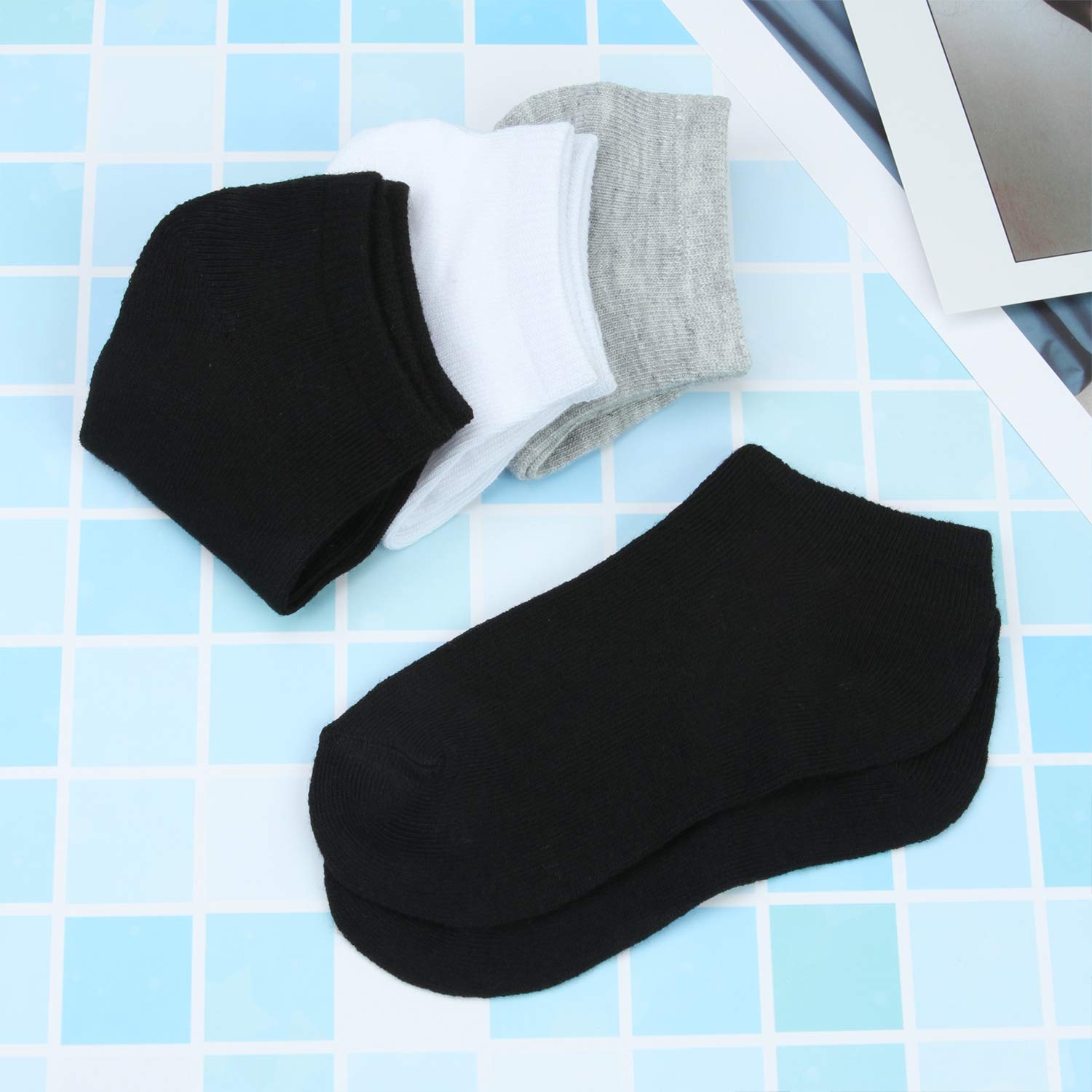 Cooraby 20 Pairs Toddler Kids Ankle Socks Boys Girls Half Cushion Low Cut Soft Breathable Athletic Socks