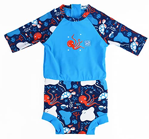 Splash About Happy Nappy Sunsuit with Swim Diaper Under The Sea 12-24 Months