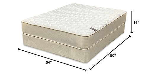Greaton, 10-Inch Medium Plush Tight top Innerspring Mattress & 4" Wood Box Spring Set, Full XL