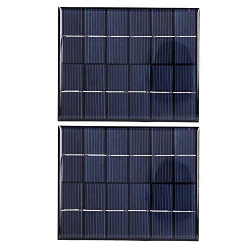 2Pcs Solar Panels Dc5521 2W Solar Energy Battery Charger 3.7V Rechargeable 3.7V Battery Polysilicon 0 330Ma Material 7.5V for 6V Charger Power Short Circuit Voltage Battery
