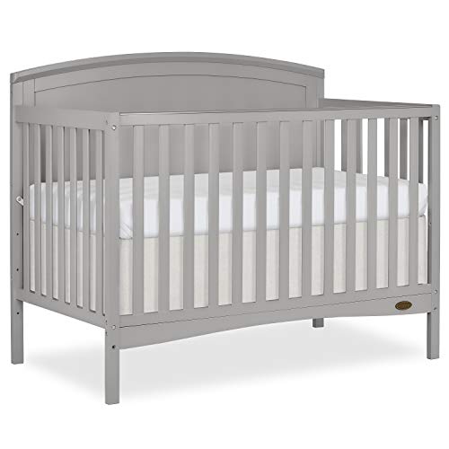 Dream On Me Eden 5-in-1 Convertible Full Panel Crib in Pebble Grey, JPMA Certified, Non-Toxic Finishes, Features 3 Mattress Height Settings, Constructed of Solid Pinewood