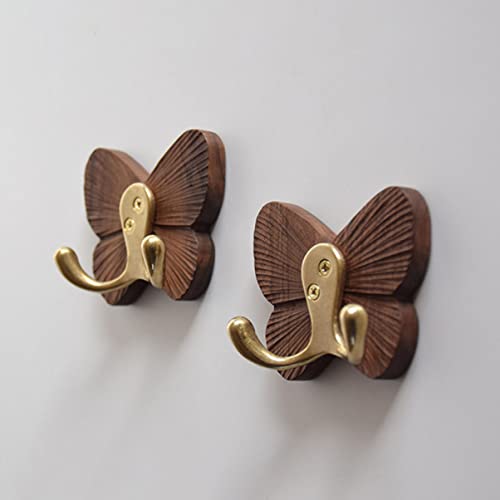 Alipis 3 pcs Hangers Storage Hooks Mounted Practical Balcony Retro Utility Robe Hanging Wall-Mounted Hardware Towel Scarf Wall Wooden Handbag Hat for Purse Natural Shape Rack