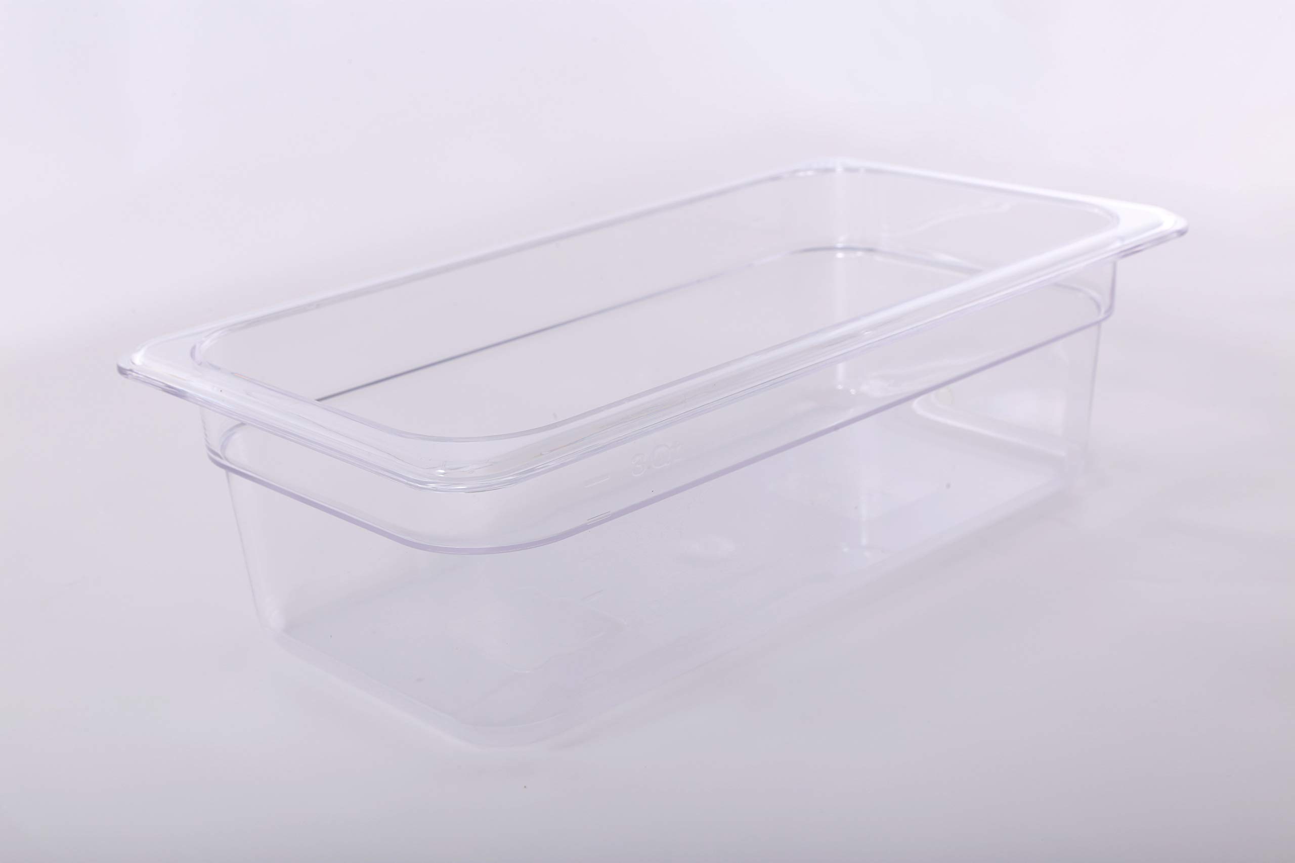 Hakka 1/3 Size Polycarbonate Food Pans,2.5"Deep Clear Steel Steam Table Pans Commercial Gastronorm Catering Food Containers for Restaurant, Hotel, Buffet,Party - Pack of 6