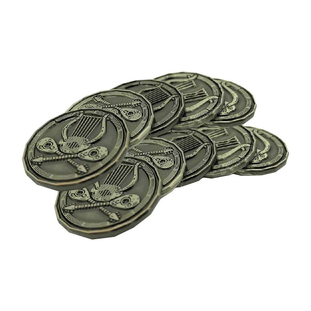 Bard Character Coin Miniature Pack (Silver 5 Pack) || Coins and Miniatures All-in-one || Fantasy Roleplaying Game || RPG Miniature|| Dungeon Miniatures || Tabletop Gaming