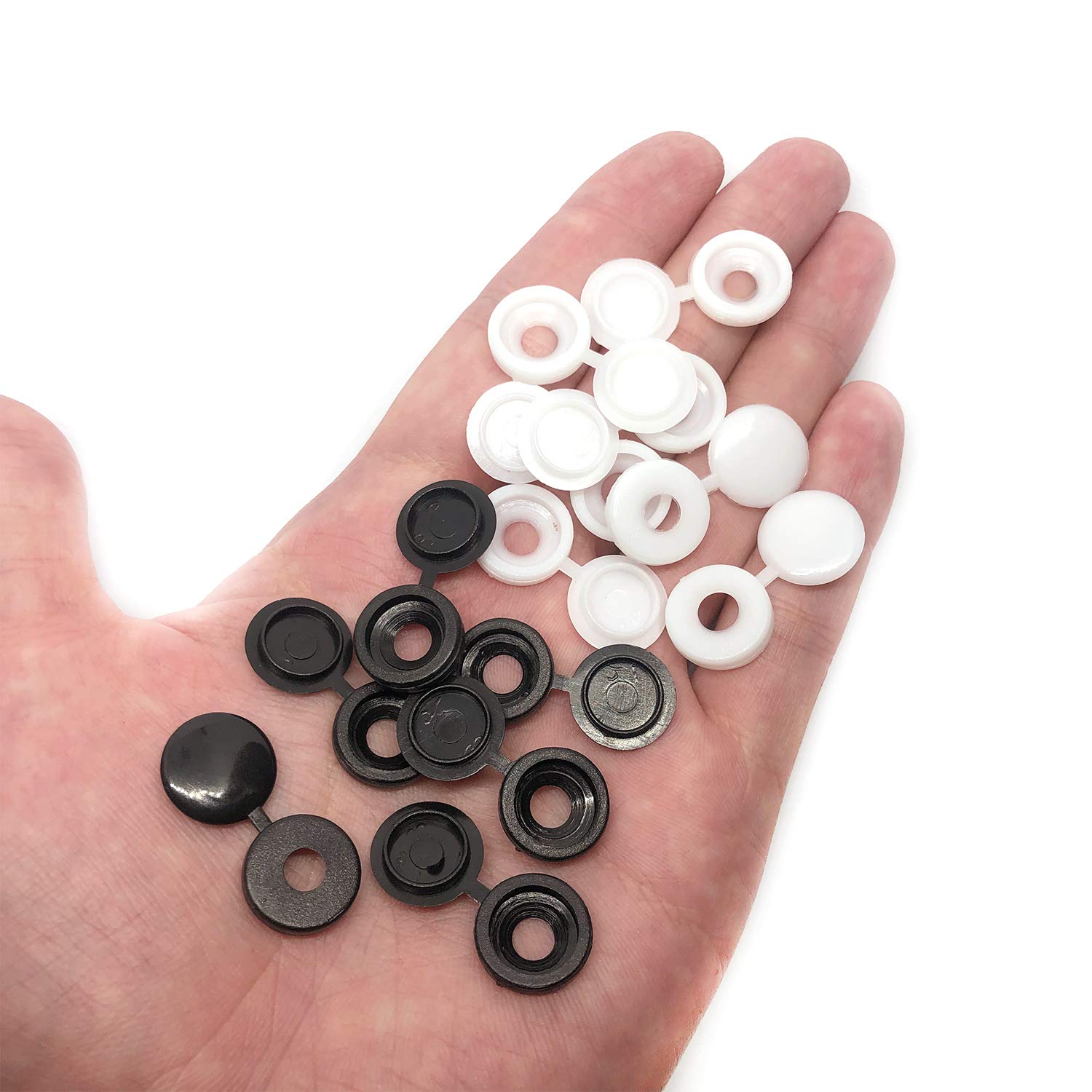 YouU 50 pcs Plastic Hinged Screw Cover Caps Washer Flip Tops (Black)