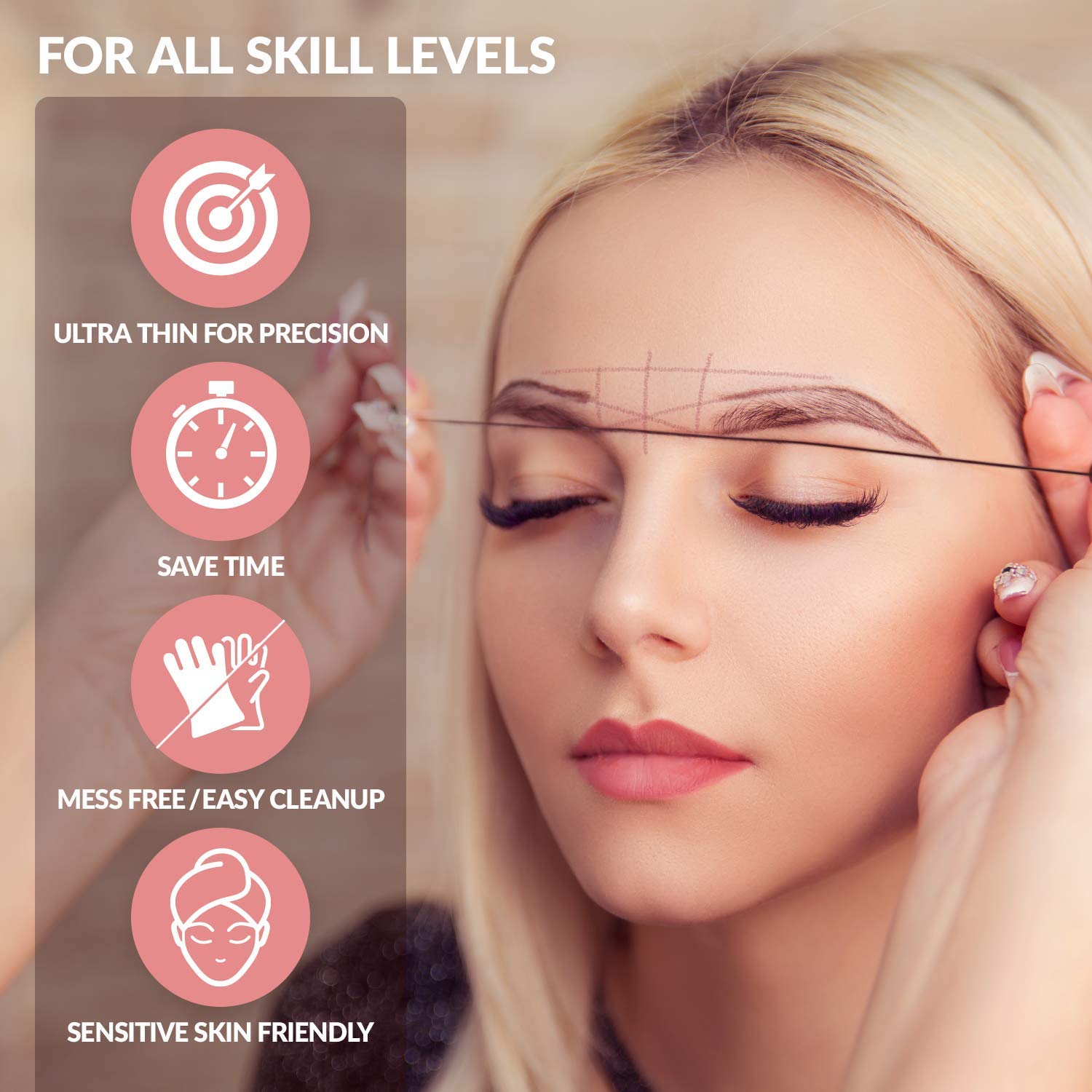 Microblading Supplies Pre-Inked Eyebrow Mapping String β 15 Meters - Ultra-Thin, Mess-Free Thread, Create a Crisp, Spot-on Brow Map Every Time β Hypoallergenic, Cosmetic Grade For Permanent Makeup