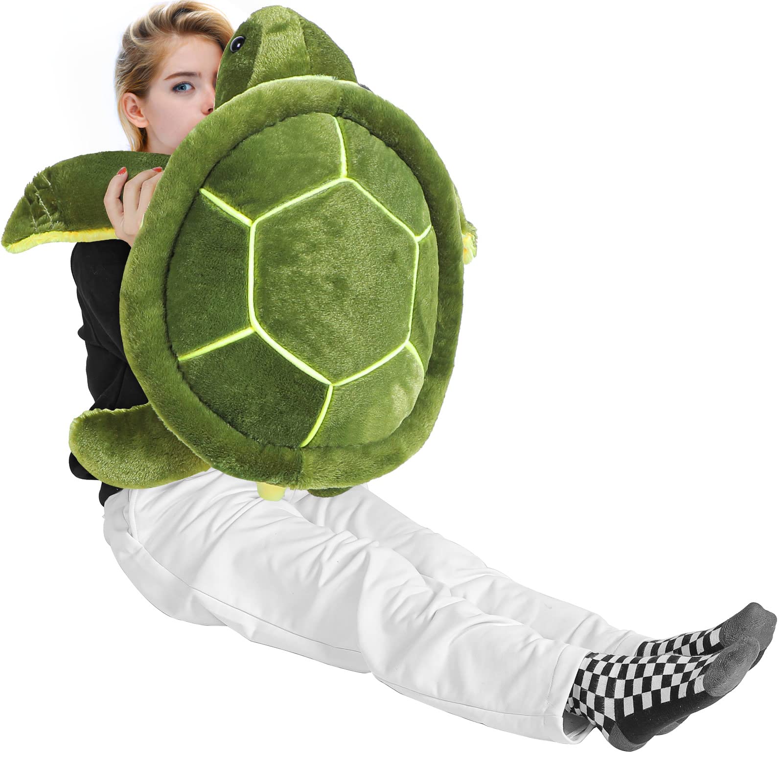 Civaner Turtle Stuffed Animals Sea Turtle Plush, Valentines Day Gifts for Kids, Giant Stuffed Turtle, Plush Pillow Toys, Tortoise Plush Toys Doll for Birthday(20 Inches)