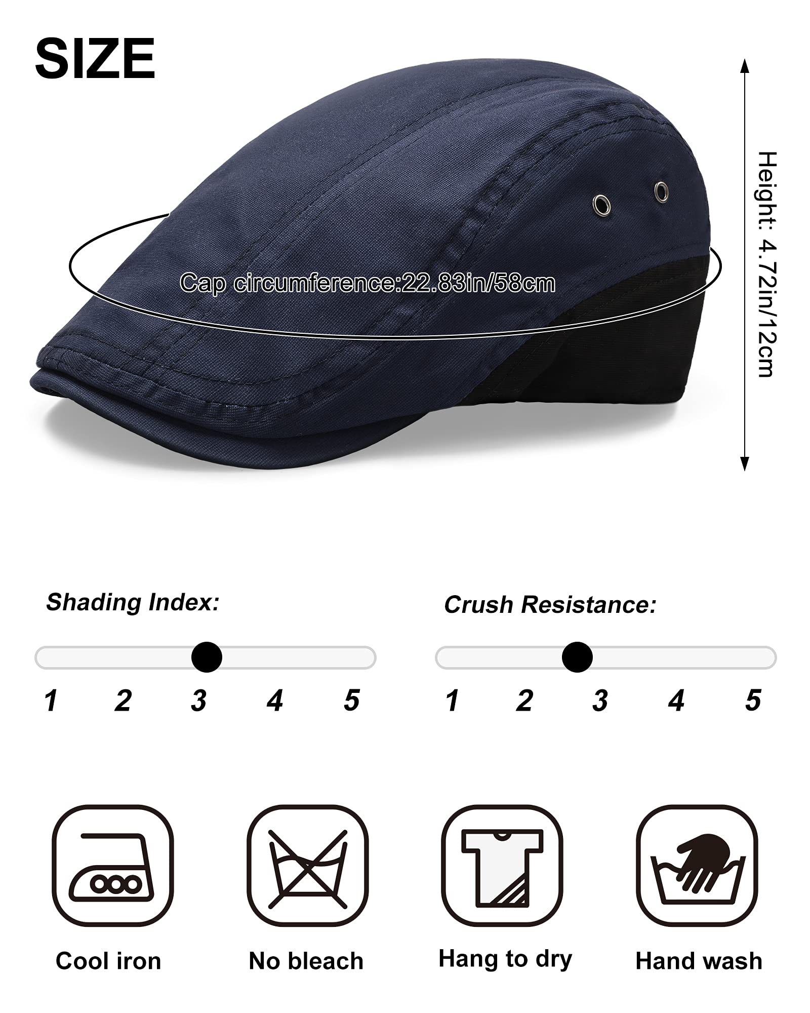 4 Pieces Newsboy Hats for Men Summer Cabbie Cap Newsboy Flat CapIvy Cap Newsboy Hunting Hat for Men (Classic Style) Multicolor