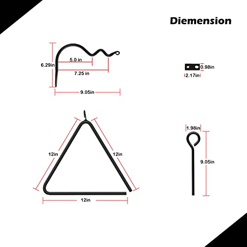 Blacksmith Iron Dinner Bell Hand Made 12β Triangle Dinner Bell Heavy Duty Primitive Hand-Forged Wrought Iron Triangle Dinner Bell Iron Triangle Chime