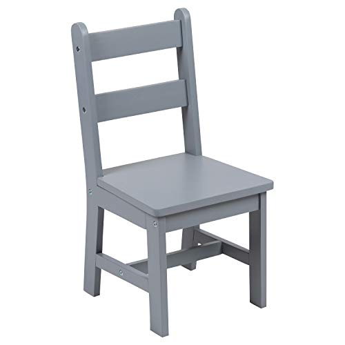 Flash Furniture Kyndl Kids Solid Hardwood Table and Chair Set for Playroom, Bedroom, Kitchen - 3 Piece Set - Gray