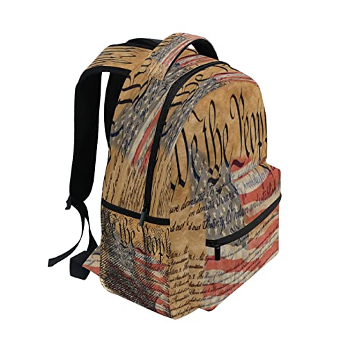 ALAZA Retro Stylish American Flag Travel Laptop Backpack Business Daypack Fit 15.6 Inch Laptops for Women Men