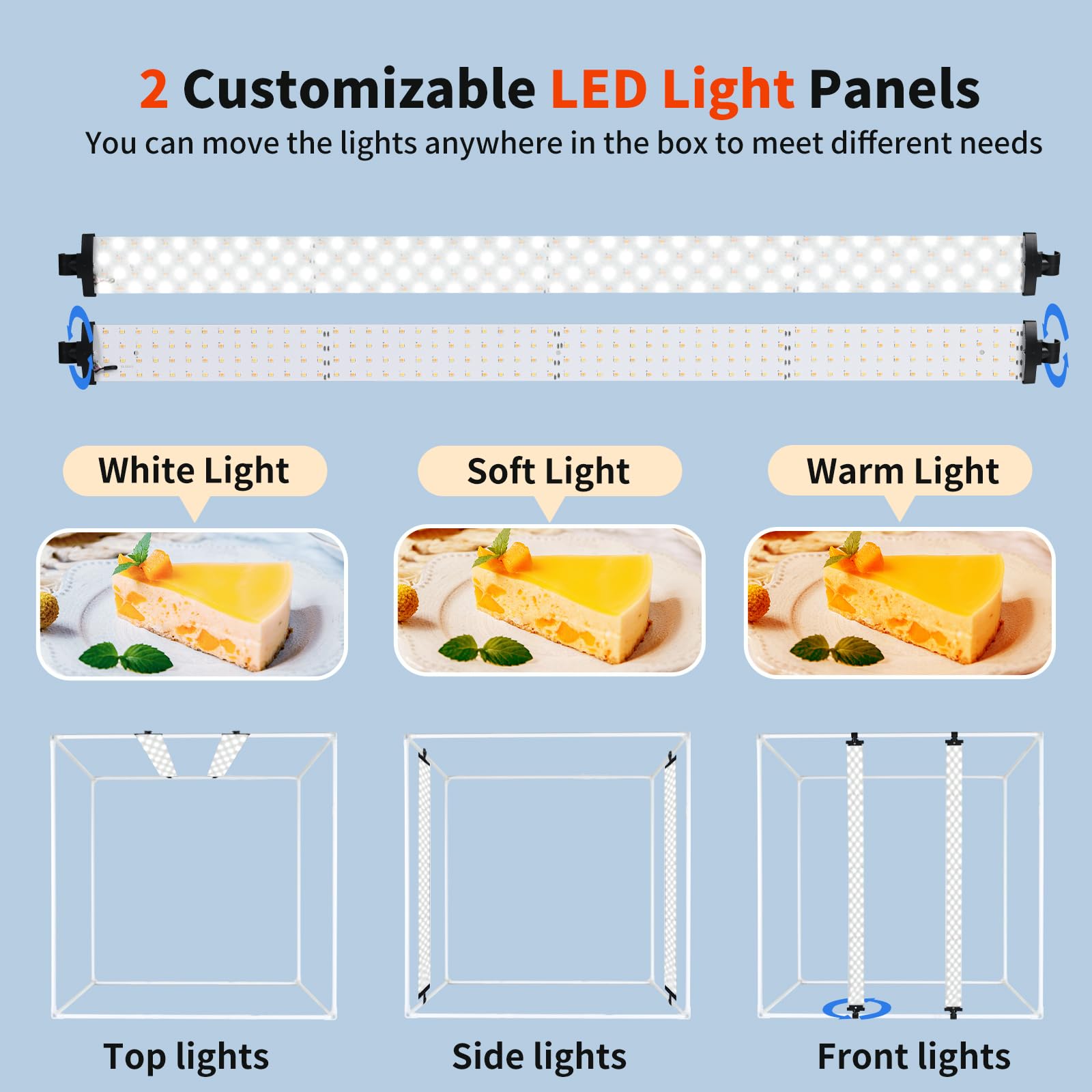 32"x32" Photo Studio Light Box for Photography, 3 Color 10-Level Adjustable Photo Box with Soft Light Cloth 32 inch Professional Photo Background Shooting Tents White Light, Soft Light, Warm Light