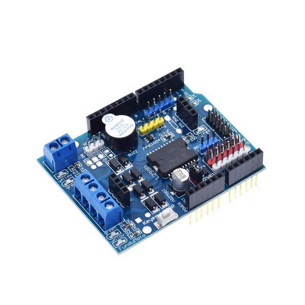 Treedix L298P Motor Shield Stepping DC Motor Drive Module Drive Expansion Board Compatible with Arduino