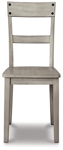 Signature Design by Ashley Loratti Modern Farmhouse Weathered Wood Dining Chair, 2 Count, Gray