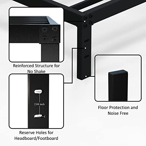 EMODA 10 Inch Twin Bed Frames No Box Spring Needed, Heavy Duty Metal Twin Platform Bed Frame, Noise Free, Easy Assembly, Black
