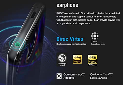 ASUS ROG Phone 7 5G Dual 256GB 8GB RAM Factory Unlocked (GSM Only | No CDMA - not Compatible with Verizon/Sprint) Tencent Version - Black