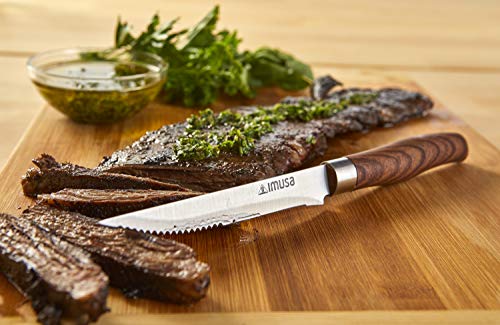Imusa USA IMU-73056 4.5" Stainless Steel Steak Knife with Woodlook Handle